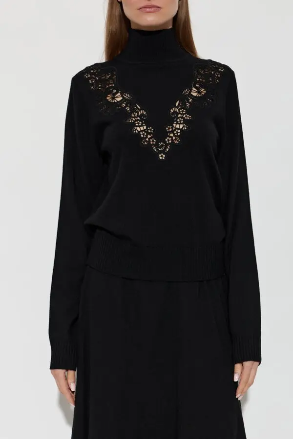 Zimmermann Wool Sweater With A Stand-up Collar
