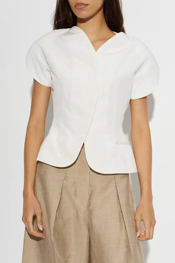 Jacquemus Ovalo' Short-sleeved Jacket - White