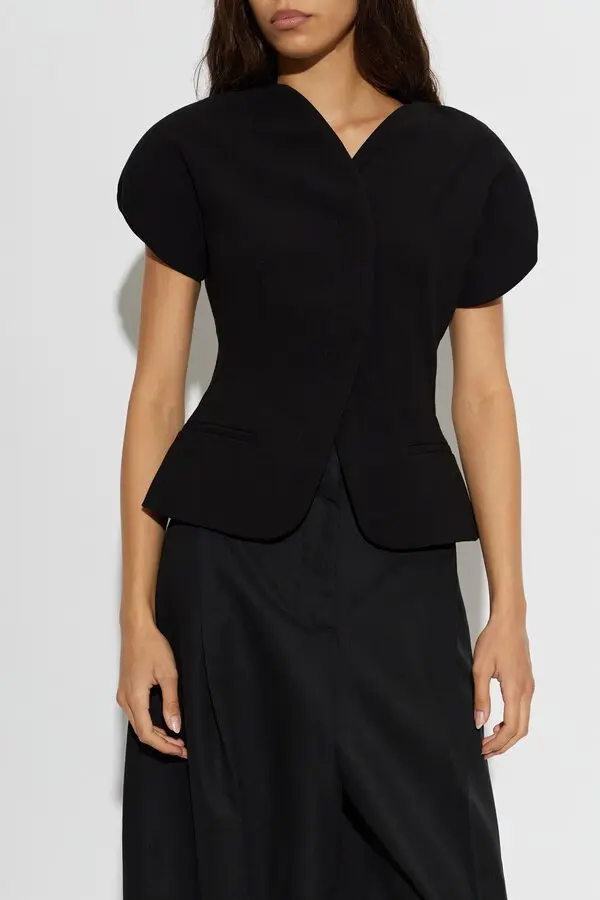 Jacquemus Ovalo' Short Sleeved Blazer - Black
