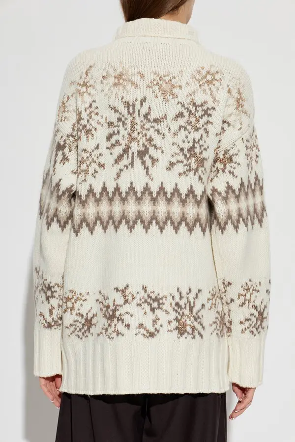 Fabiana Filippi Wool Turtleneck With Appliqués