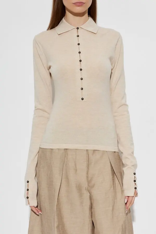Jacquemus Merino’ Wool Polo With Long Sleeves
