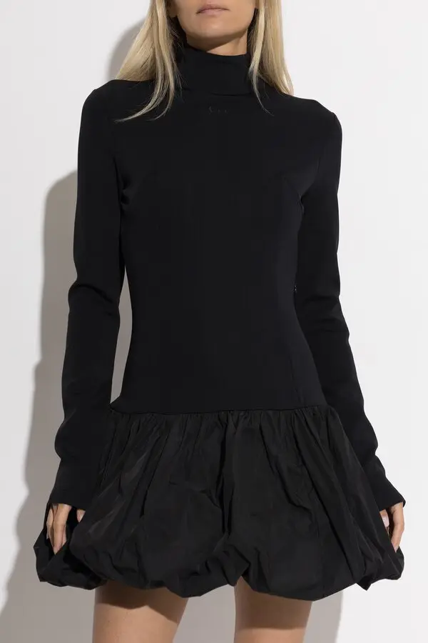 Off-White Dress With Flared Skirt
