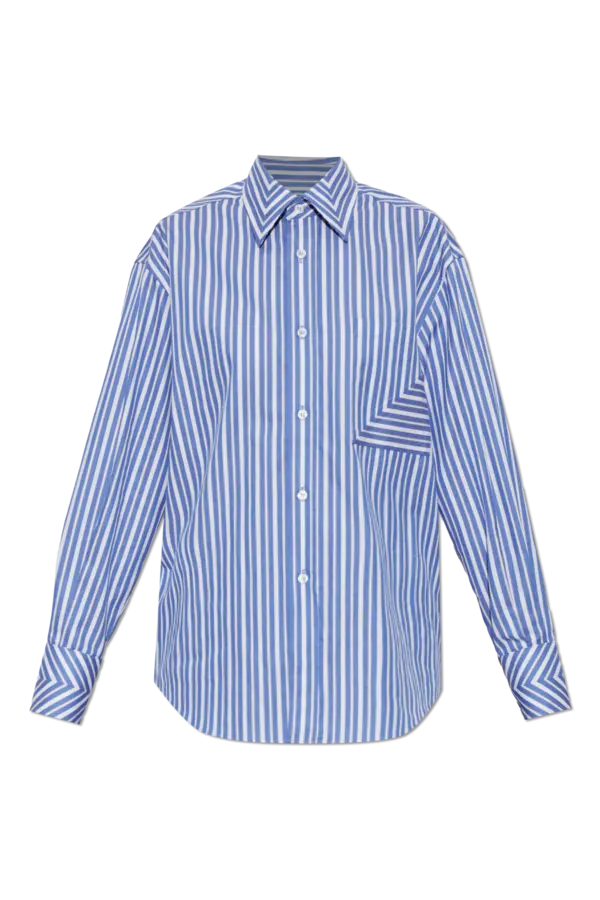 Victoria Beckham Striped Pocket Shirt - Blue