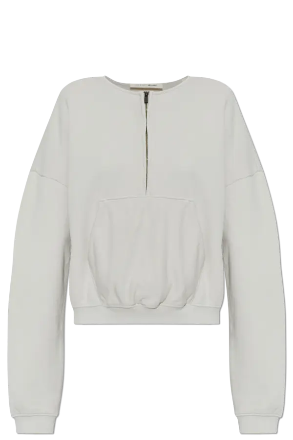 Fear Of God Oversized Cotton Sweatshirt With Half Zip - Grey