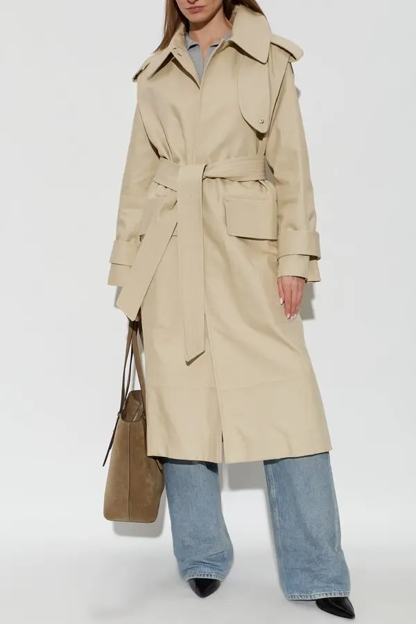 Victoria Beckham Cotton Trench Coat With Belt