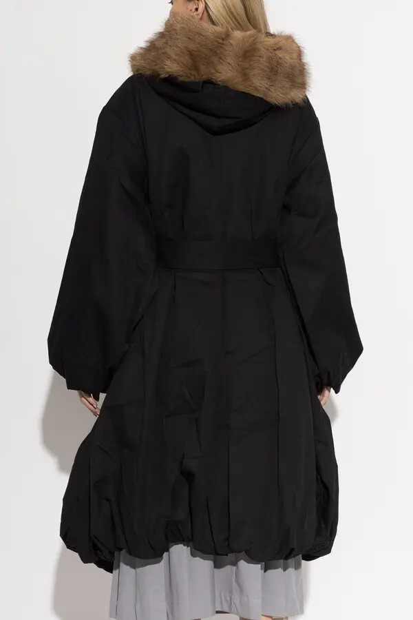 ROTATE BY BIRGER CHRISTENSEN Faux Fur Trimmed Oversized Coat
