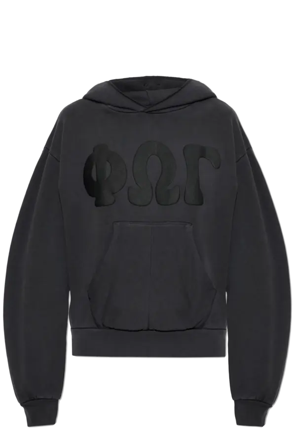 Fear Of God Cotton Hoodie With Greek Letter Graphic - Grey