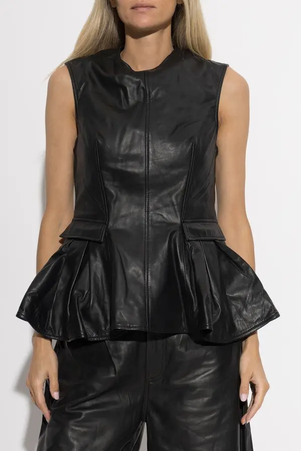 ROTATE BY BIRGER CHRISTENSEN Leather Sleeveless Top