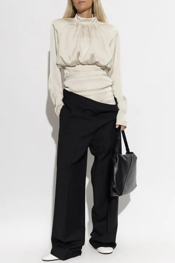 ROTATE BY BIRGER CHRISTENSEN Satin Draped Top