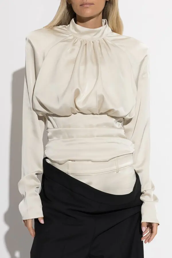ROTATE BY BIRGER CHRISTENSEN Satin Draped Top