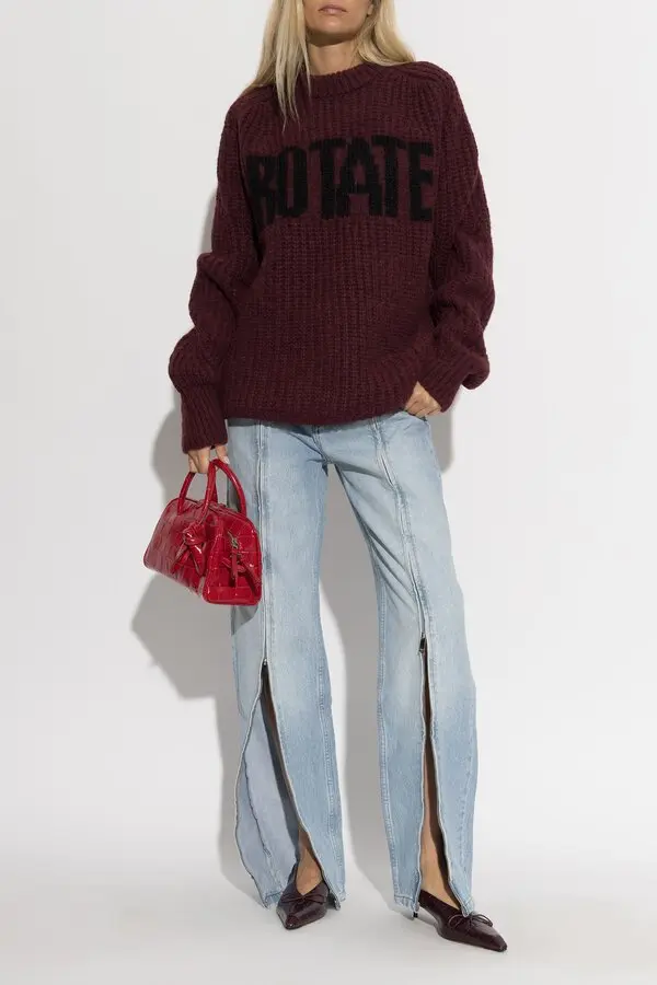 ROTATE BY BIRGER CHRISTENSEN Bootcut Jeans With Zippers