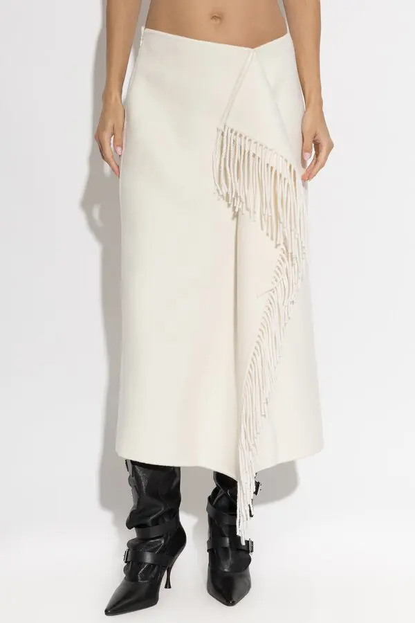 RÓHE Wool Skirt With Fringes