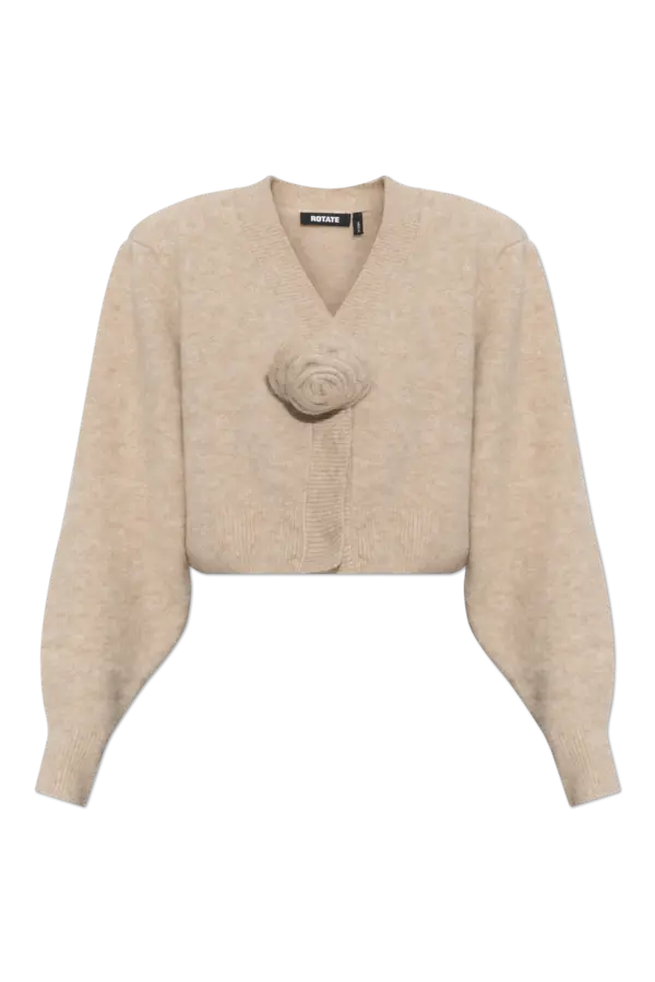 ROTATE BY BIRGER CHRISTENSEN Cardigan With Applique - Beige