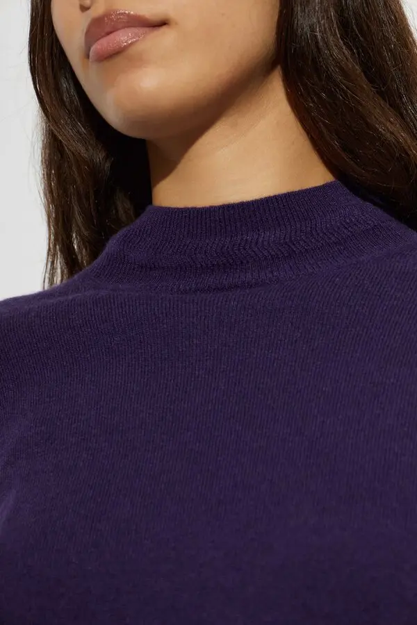 JIL SANDER Cashmere High Neck Cropped Sweater