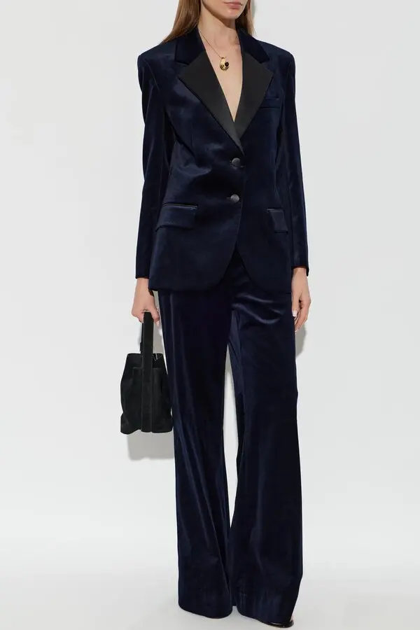 Victoria Beckham Velvet Single-breasted Blazer