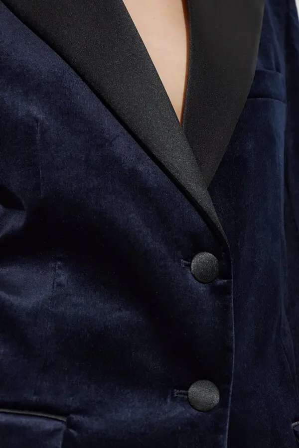 Victoria Beckham Velvet Single-breasted Blazer