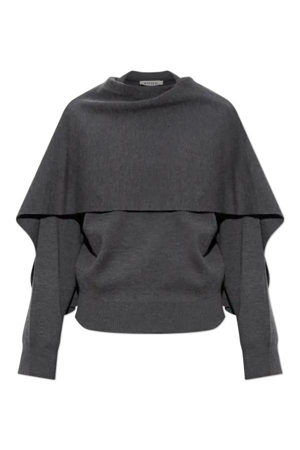 RÓHE Wool Sweater With Scarf - Grey