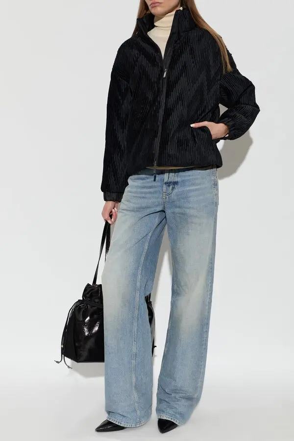 Emporio Armani Down Jacket With A Velvet Finish