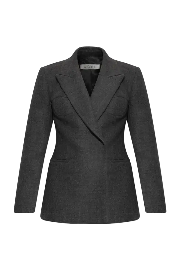 RÓHE Wool Blazer With Single Vent - Grey