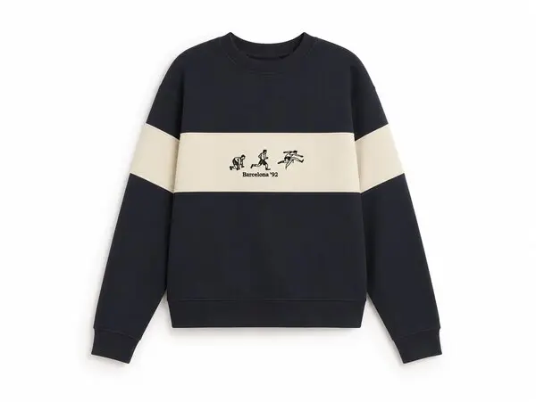 THINKING MU Embroidered Runner Leon Sweatshirt - Blue