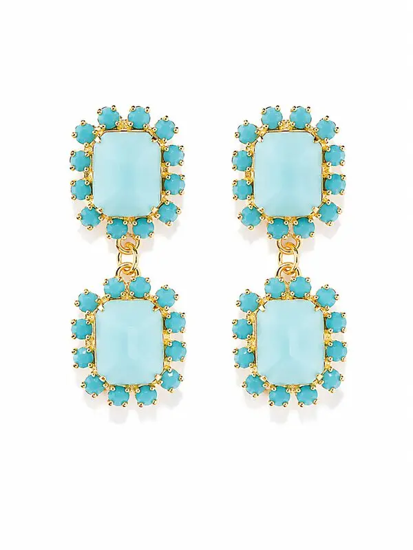 THE PINK REEF Twin Gem Earring In Turquoise
