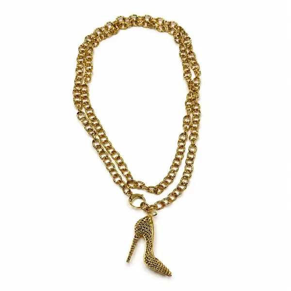 JAGGED HALO JEWELRY I’m Bad Stiletto Pendant Convertible Necklace Filled - Gold