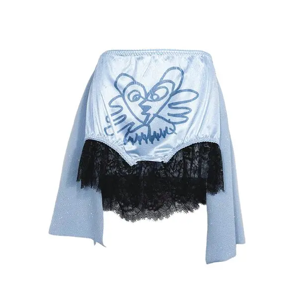 ACID CAT Light Acid Kitty Sparkle Lace Mini Skirt