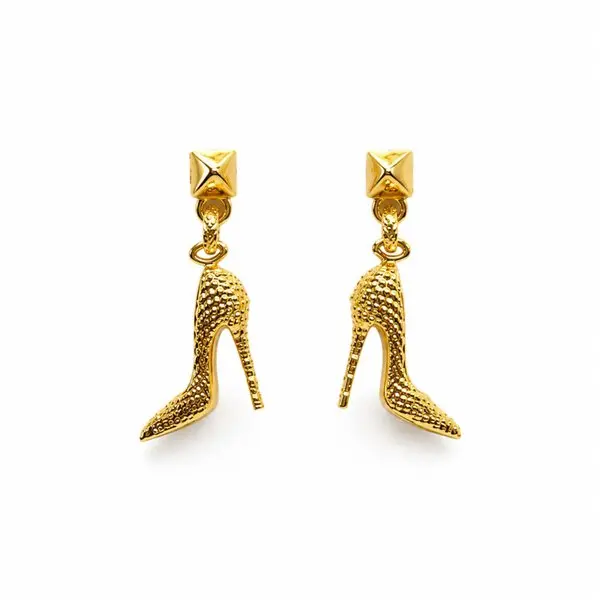 JAGGED HALO JEWELRY I'm Bad Stiletto Drop Earrings Yellow Filled - Gold