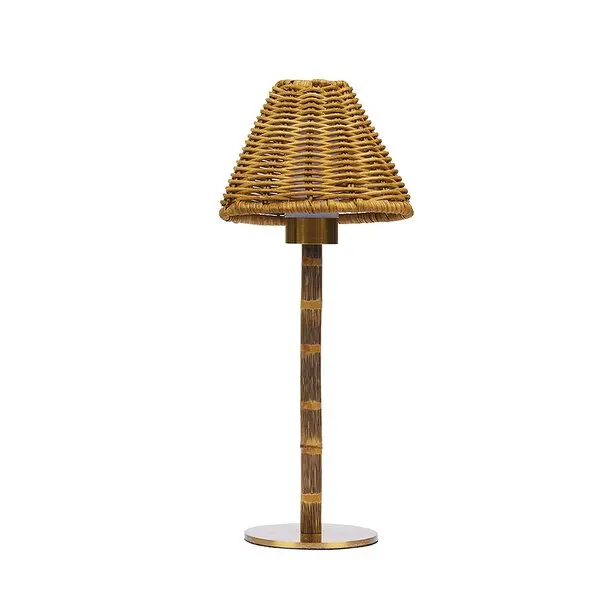 DUGGAN SOCIETY Francis Cordless Bamboo Table Lamp - Brown