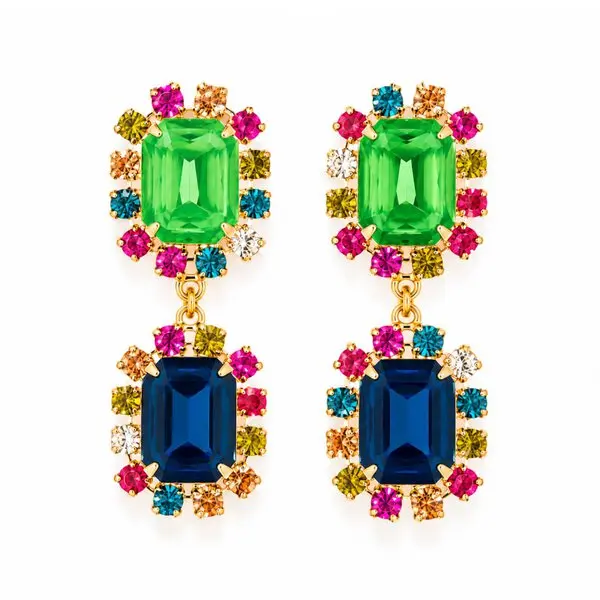 THE PINK REEF Twin Gem Statement Earrings - Pink