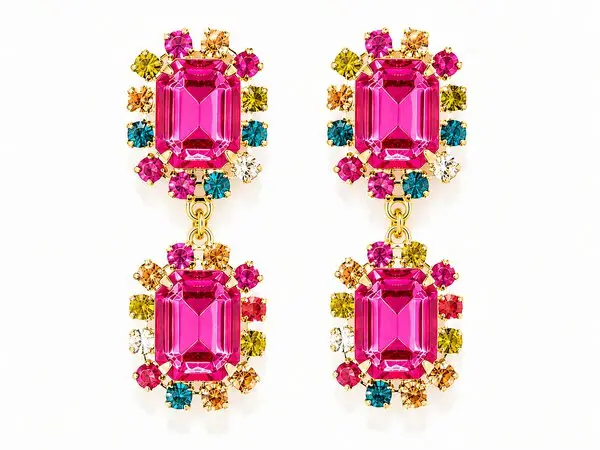 THE PINK REEF Twin Gem Earring In 90’s - Pink