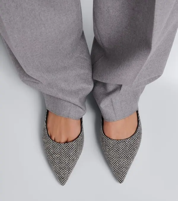 JIMMY CHOO Love Herringbone Ballet Flats