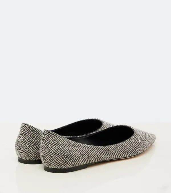 JIMMY CHOO Love Herringbone Ballet Flats