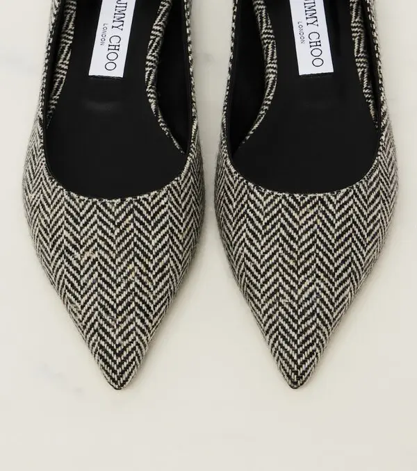 JIMMY CHOO Love Herringbone Ballet Flats