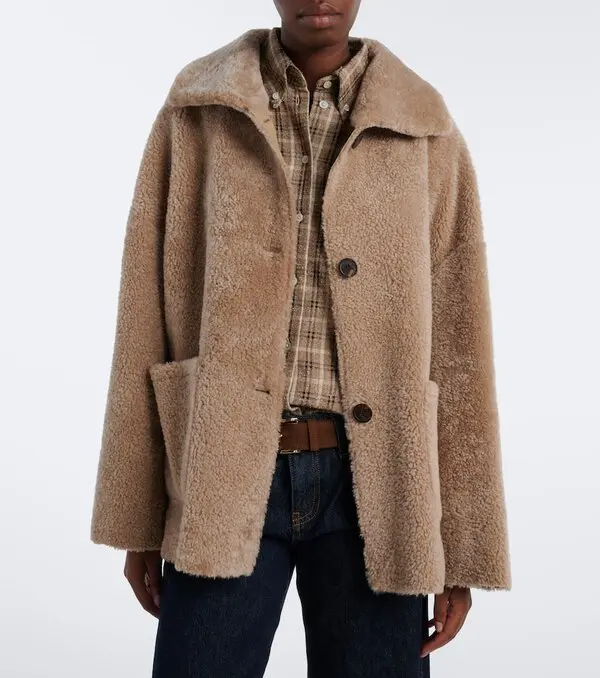 ARMA Isabella Reversible Shearling Jacket - Beige