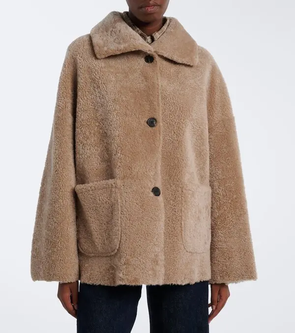 ARMA Isabella Reversible Shearling Jacket - Beige