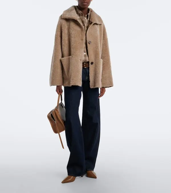 ARMA Isabella Reversible Shearling Jacket - Beige