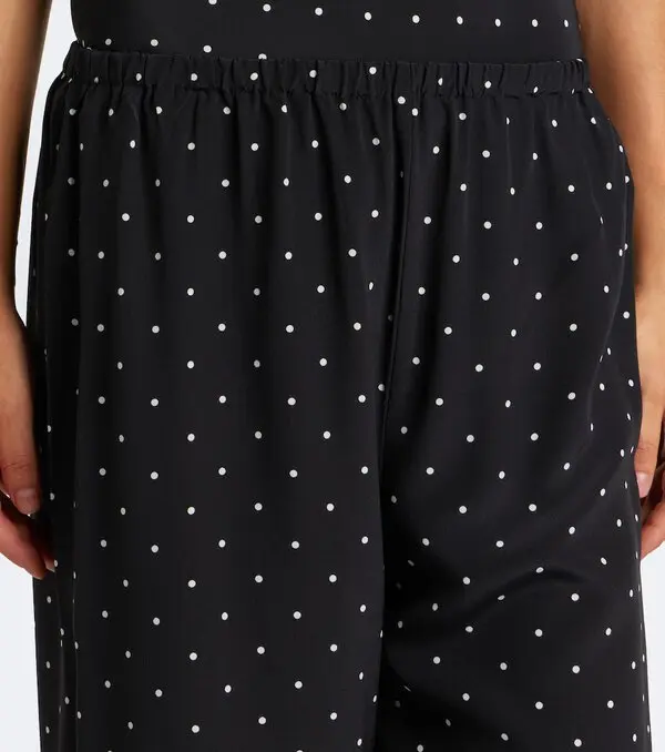 Asceno Austin Polka-dot Silk Wide-leg Pants