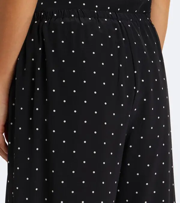 Asceno Austin Polka-dot Silk Wide-leg Pants