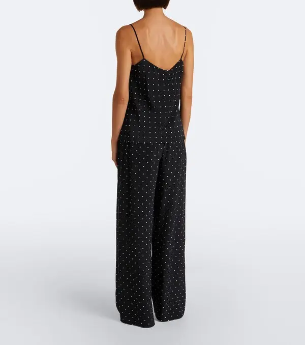 Asceno Austin Polka-dot Silk Wide-leg Pants
