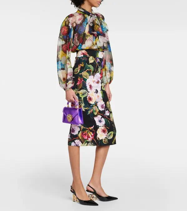 Dolce & Gabbana Floral Silk Chiffon Blouse