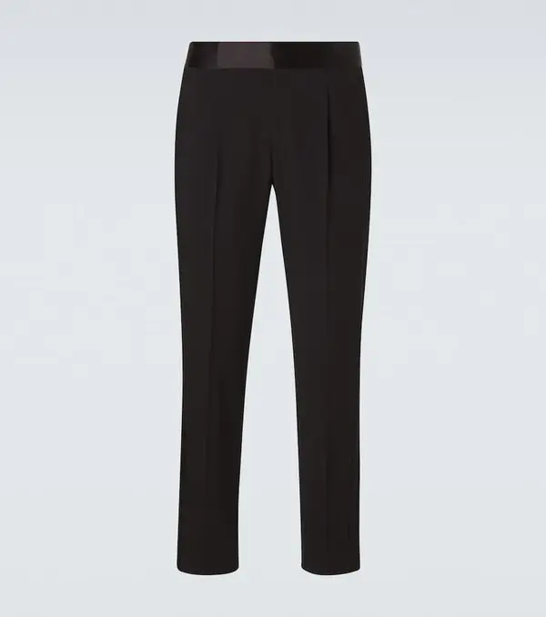 Giorgio Armani Virgin Wool Tuxedo Pants - Black