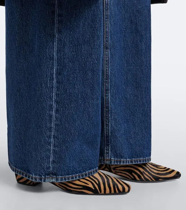 AeydĒ Lila Zebra-print Calf Hair Ankle Boots
