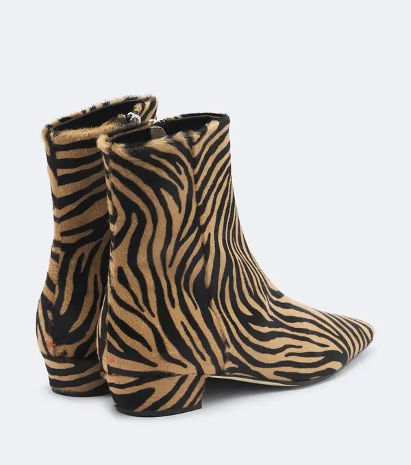 AeydĒ Lila Zebra-print Calf Hair Ankle Boots