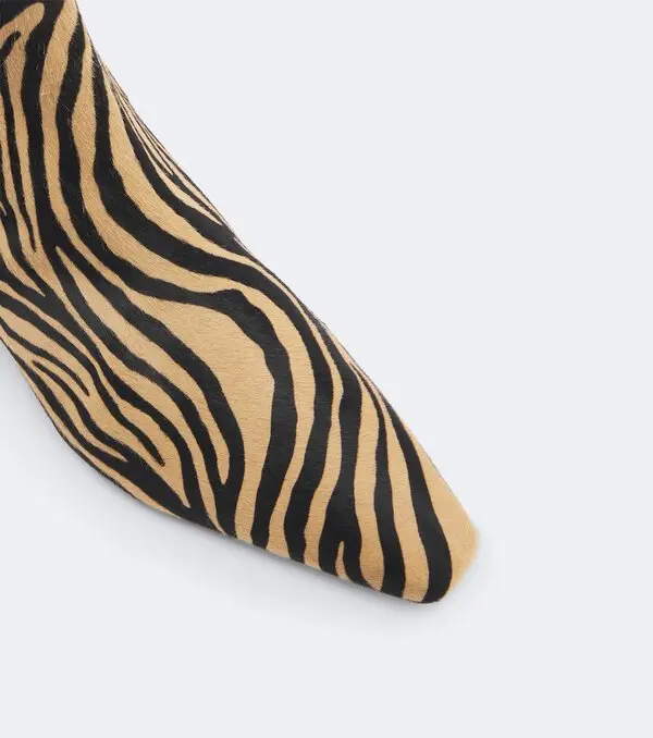 AeydĒ Lila Zebra-print Calf Hair Ankle Boots