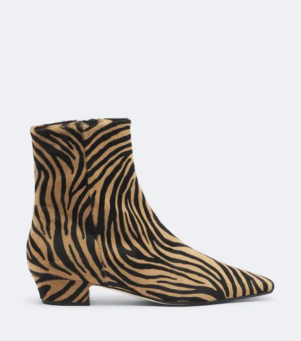 AeydĒ Lila Zebra-print Calf Hair Ankle Boots