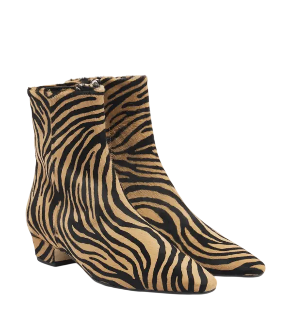 AeydĒ Lila Zebra-print Calf Hair Ankle Boots - Brown