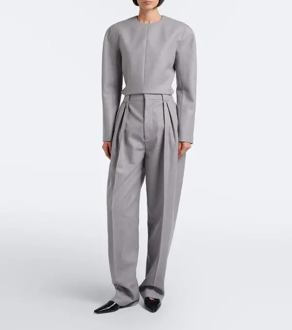 Bottega Veneta Pleated Wool Wide-leg Trousers