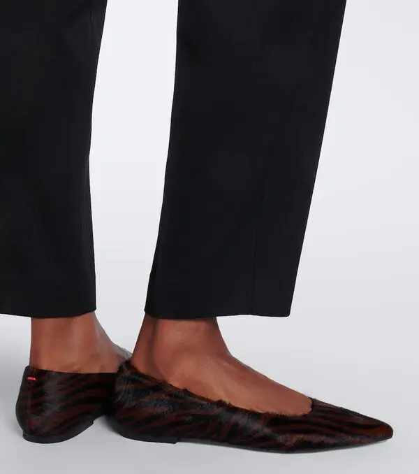 AeydĒ Cassy Zebra-print Calf Hair Ballet Flats - Brown