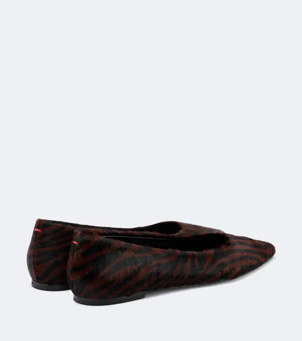 AeydĒ Cassy Zebra-print Calf Hair Ballet Flats - Brown